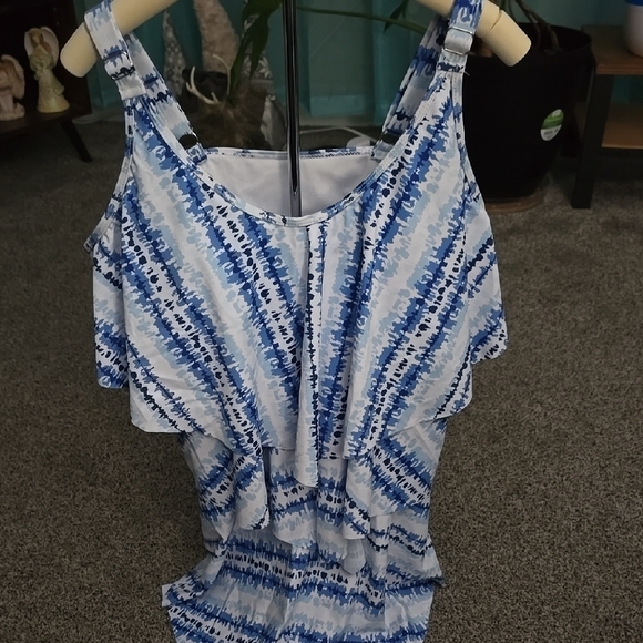 BloomChic | Swim | Bloomchic Blue Patterned Womens Bathing Tankini ...